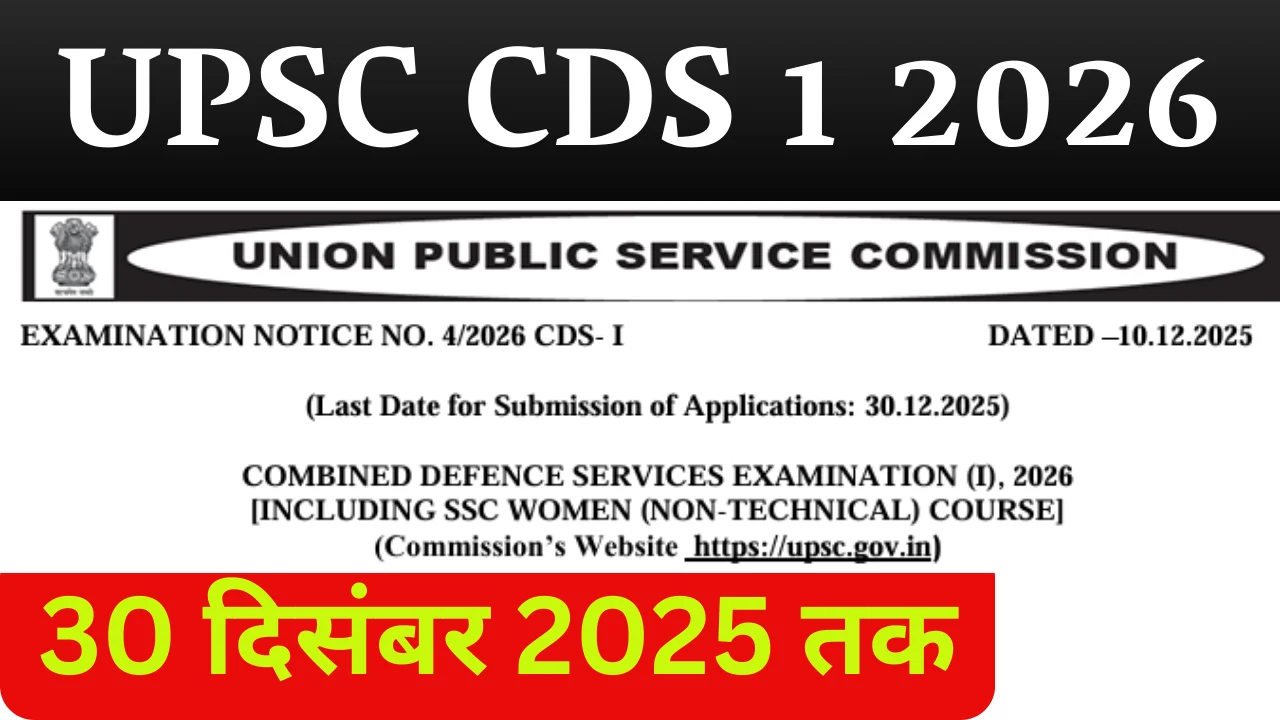 UPSC CDS 1 2026 Recruitment: Official Notification Out For 451 Posts